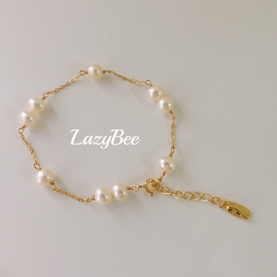 清新感 滿天星天然珍珠手鍊 - Lazybee