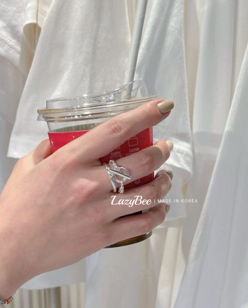 OT造型 925純銀｜粗獷鍊條開口戒指 - Lazybee